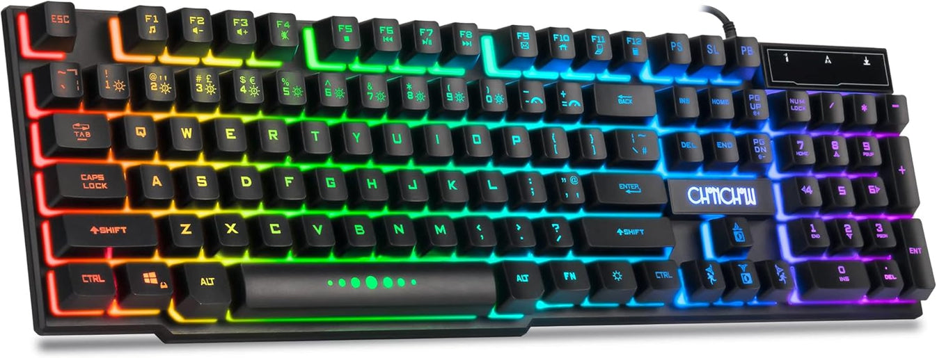 CHONCHOW Wired Gaming Keyboard for Mac PC PS5 PS4 Xbox One Gamers, RGB